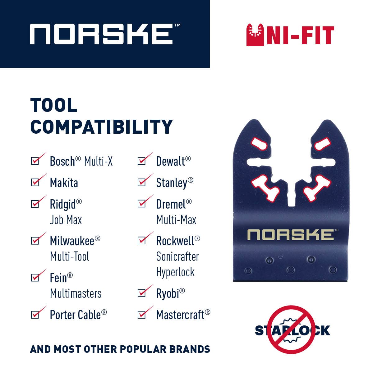 Norske Tools NOTP217 Oscillating Multi Tool Accessory Blade Universal Fit for Drywall Cutting