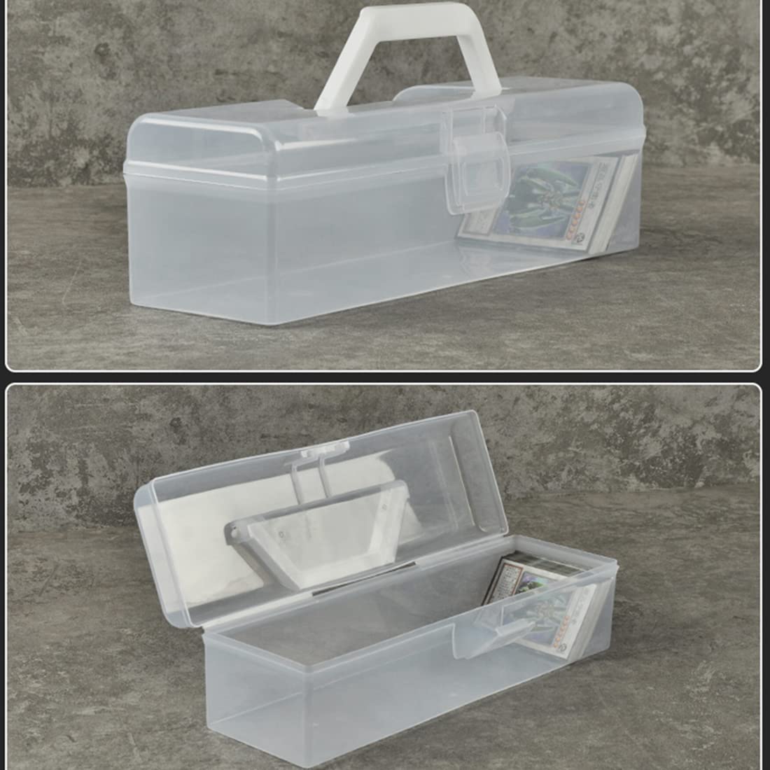 YUZUHOME White Yugioh Deck Box, Plastic Storage Case Deck for Yugioh Cards,Waterproof Deck Holder Boxes for Yugioh Game Cards, Clear