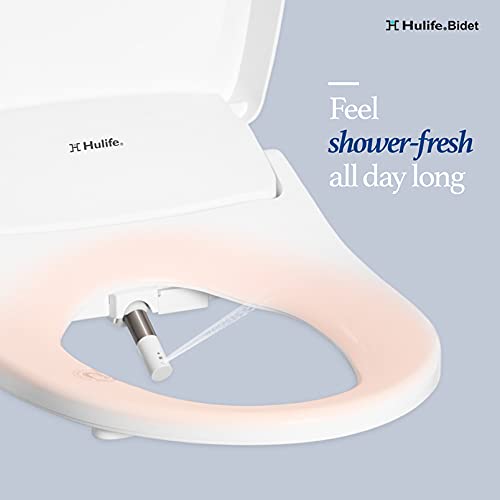 Hulife Electric Bidet Seat for Elongated Toilet with Unlimited Heated Water, Heated Seat, Warm Air Dryer, Touch Control Panel