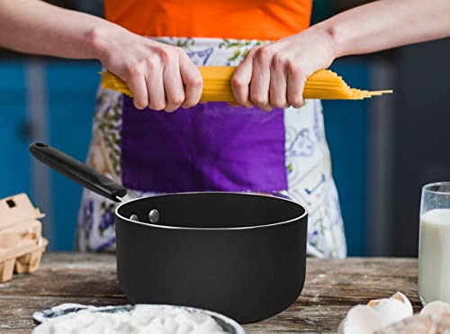 Clover Supply Co. Nonstick Saucepan Set with Lids Pots - Multipurpose Use for Home Kitchen or Restaurant - Glass Lids - 1 Quart and 2 Quart