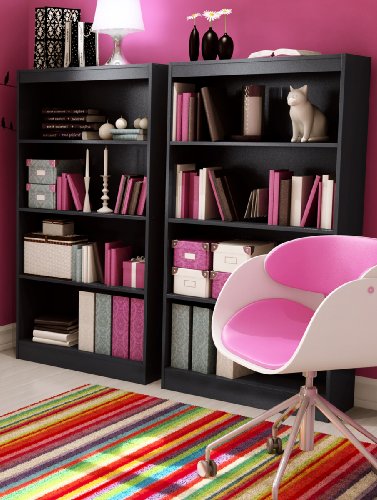 South Shore Axess 3-Shelf Bookcase, Pure Black