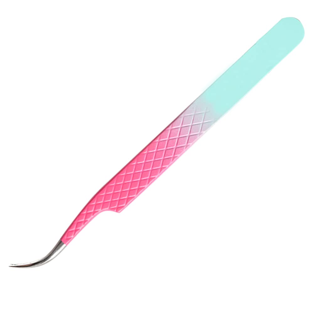 Dassen Lash Tweezers for Eyelash Extension-Professional Lashing Tweezers for Mega Volume Mink Eyelashes Extensions Applying Thin Tips Eyelash Extension Tweezers Gradient Pink Tweezers