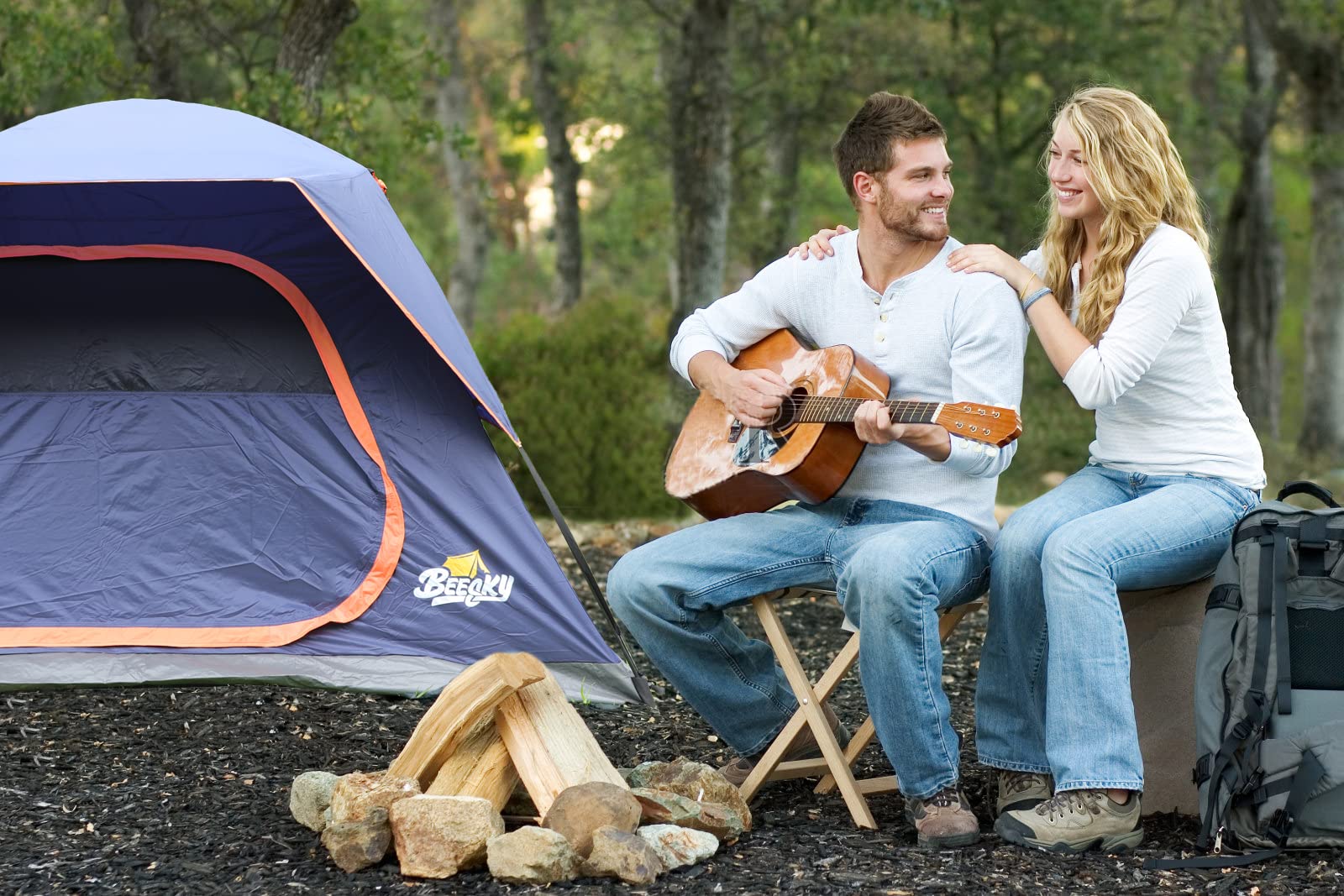 Beesky Camping Tent Waterproof 6 Person Double Layers Large Family Dome Tents with Mesh Window and Removable Rain-Fly