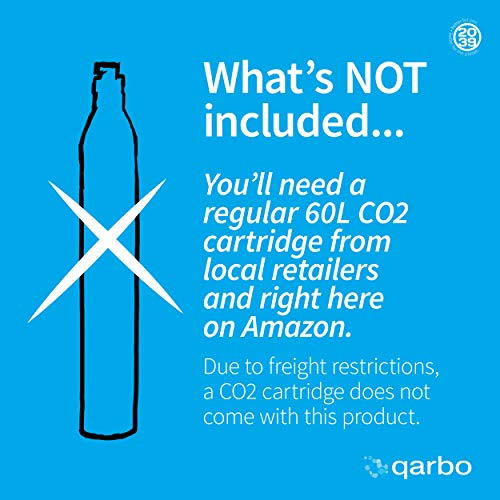 Twenty39 qarbo sparkling water maker with 4 bottles, and 3 aircharge caps (Black)