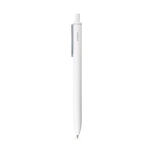Poppin Retractable Gel Luxe Pens, White, Package Of 6, Black Ink