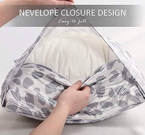 GALMAXS7 Satin Pillowcase for Hair and Skin Grey Leopard Print Satin Pillowcase Envelope Pillowcase Standard Size Set of 2 Soft and Cozy Pillowcase Satin for Women