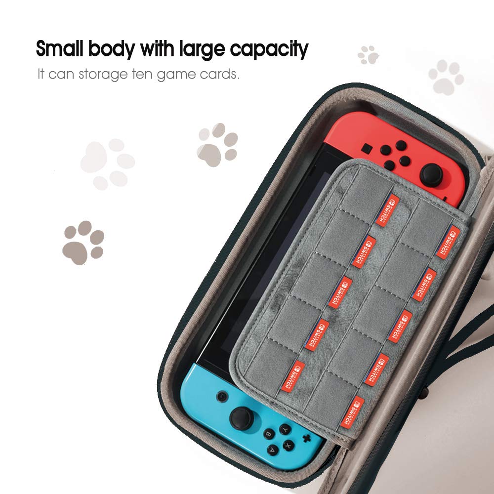 Smatree Hard Shell Carry Case for Nintendo Switch with 10 Game Cartridges, Protective Storage Case for Travel(Black)