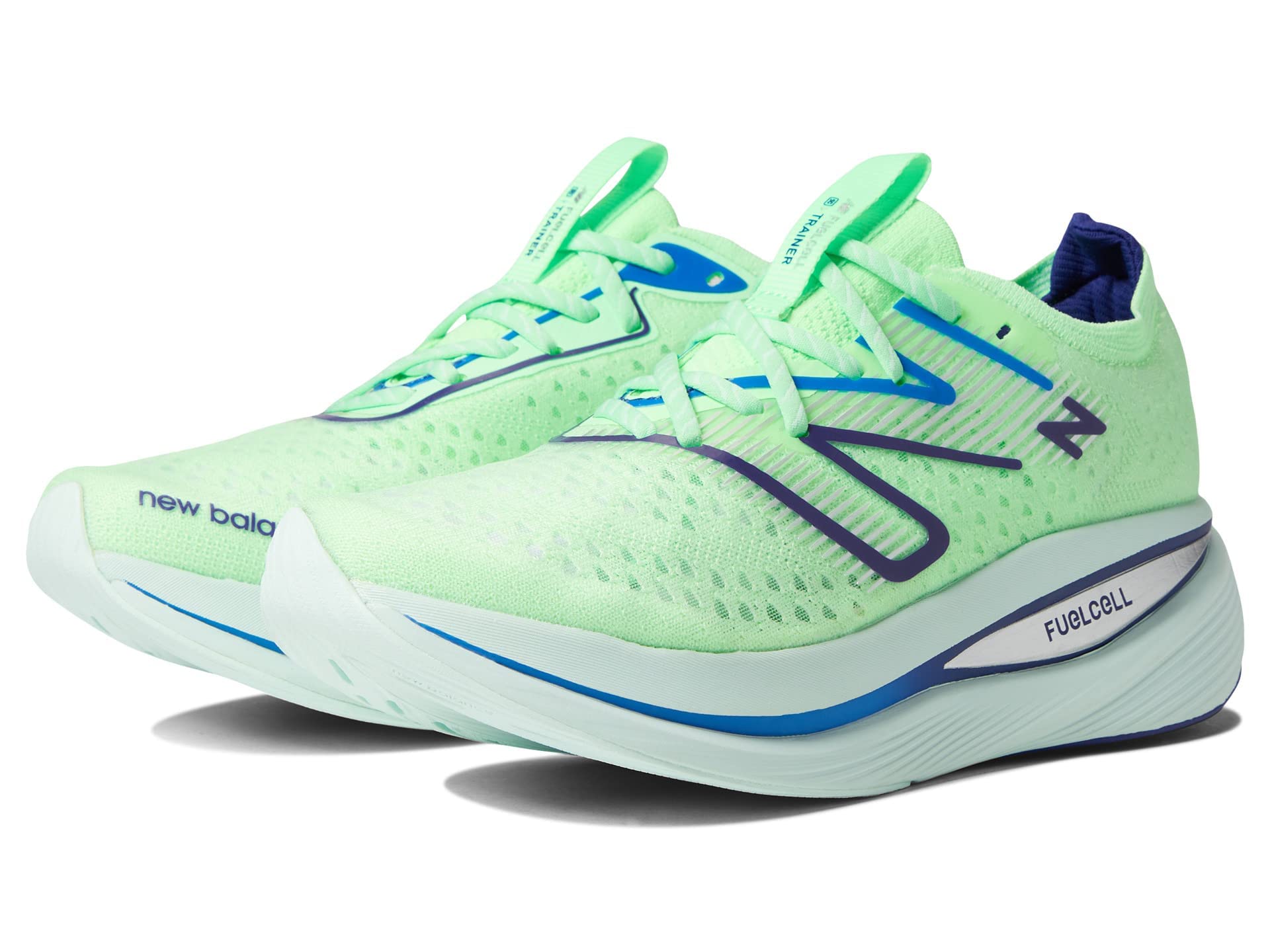New Balance Men's FuelCell SuperComp Trainer V1 Running Shoe, Vibrant Spring Glo/Victory Blue/Vibrant Apricot, 10