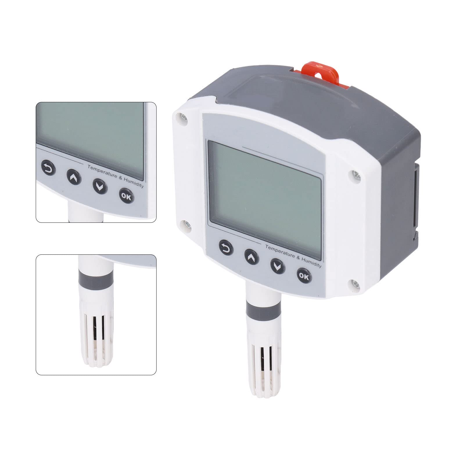 Zerodis Temperature Sensor Humidity Transmitter Wall Mount LCD Display Temperature and Humidity Sensor 4‑20mA for Green House Machine Equipment