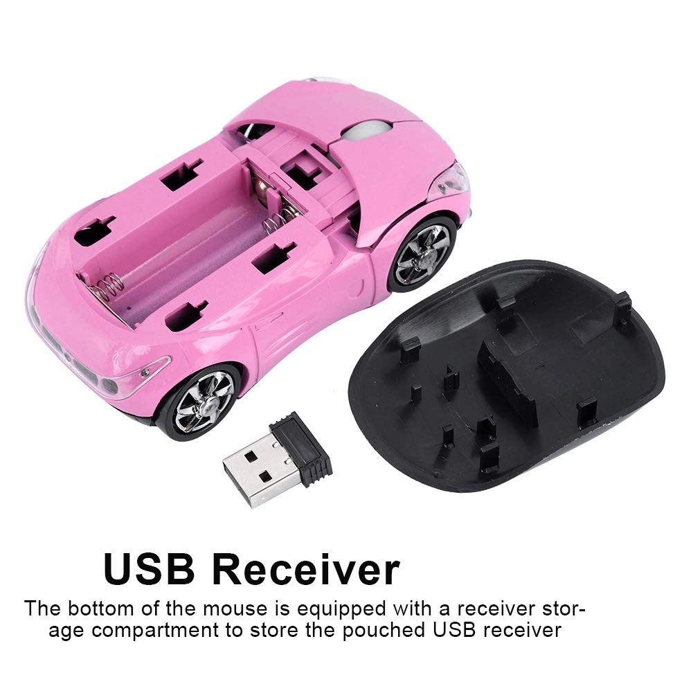 Lazmin Wireless Mouse, 2.4G Wireless Mouse Bluetooth Optical Mouse 1600DPI for Mac/ME/Windows PC/Tablet Gaming Office (Pink)