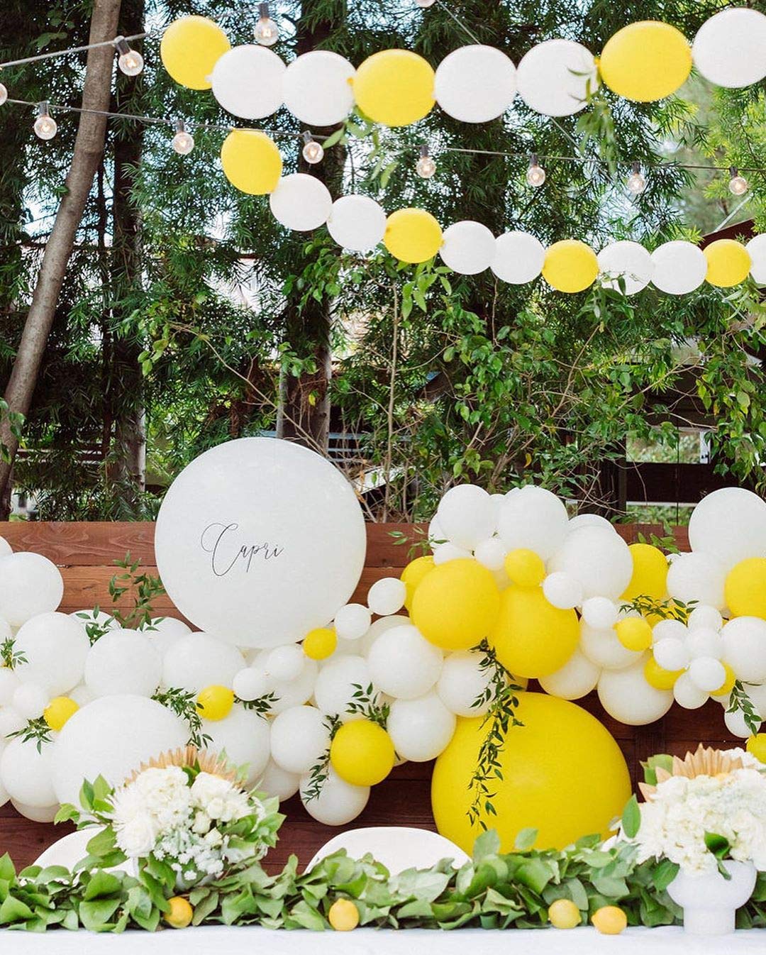 Beaumode DIY Yellow And White Balloon Garland Arch kit for 1st birthday Sunshine Lemon honeybee Popcorn Baby Shower Bridal Shower Party Backdrop Decoration (Yellow White)