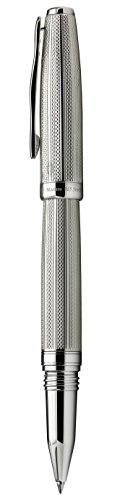 Xezo Solid 925 Sterling Silver Serialized Fine Rollerball Pen with Screw-On Cap (Maestro 925 Sterling Silver R-1)
