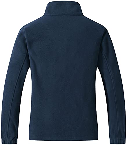 GIMECEN Women's Lightweight Full Zip Soft Polar Fleece Jacket Outdoor Recreation Coat With Zipper Pockets Large