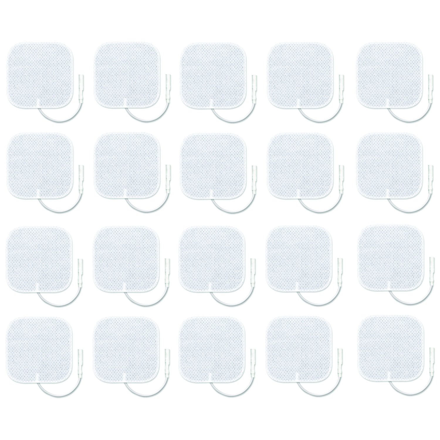 Zewa Replacement Pads Electrodes for TENS Unit, Multi-Layer Electrodes w/Double Gel Layer for Better Conductivity, 2"x2" Reusable Self Sticking Pad for Home Use, Latex Free, Made in USA - 20 Pieces