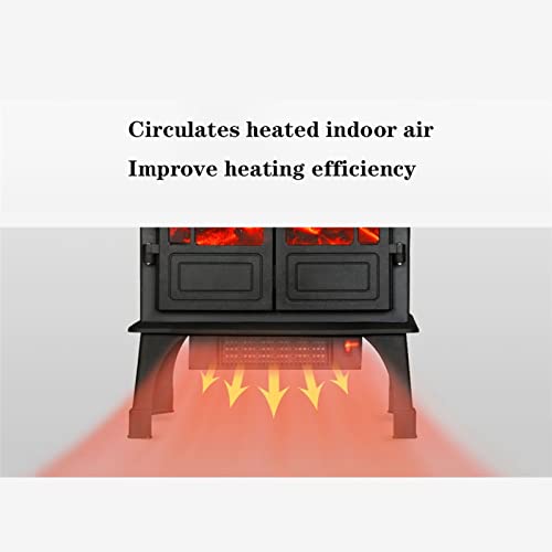 Electric Fireplace Compact Electric Fireplace Stove, 22”Freestanding Stove Heater with Remote Control Realistic Flame Overheating Safety Protection, for Small Spaces,2000W Fire Flame Effect ( Color :