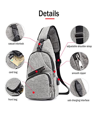 C.T.Soarsky Sling Bag Shoulder Backpack Chest Bags Crossbody Daypack for Women & Men with USB Charging Port-Black2