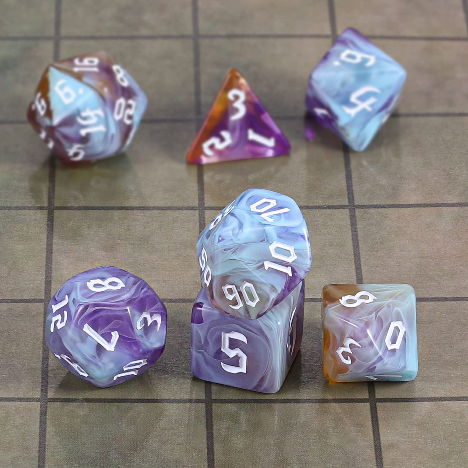 CiaraQ DND Polyhedral Dice Set with Dice Bag for Dungeons and Dragons RPG MTG Role Playing Table Games