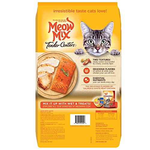 Meow Mix Tender Centers Dry Cat Food, Salmon & Chicken, 13.5 Pound Bag