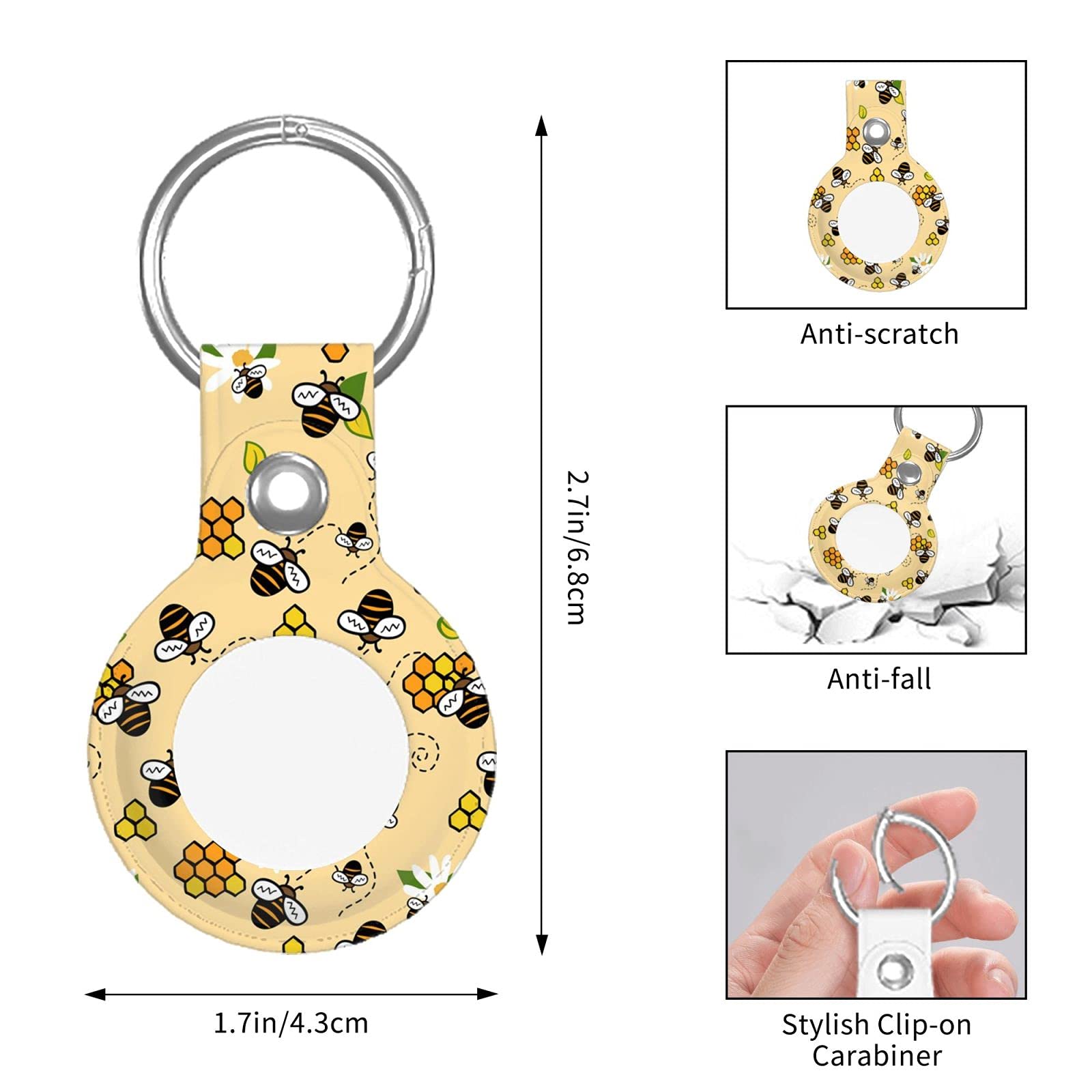 Beauty and Beast Fairytale Glass Leather AirTag Case Compatible with Apple AirTag, 1-Pack Keychain Anti-Scratch Protective Skin Cover for Dogs Keys Backpack (2021)