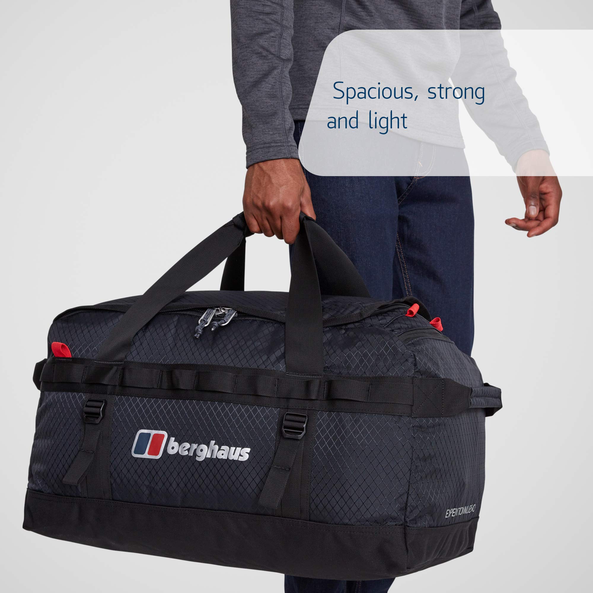 Berghaus Unisex Duffle Bag, Expedition Dark Grey/Black, 60 Liters