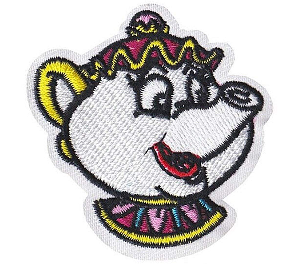 Beauty and The Beast Teapot Embroidered 2.5" Wide Iron on Patch