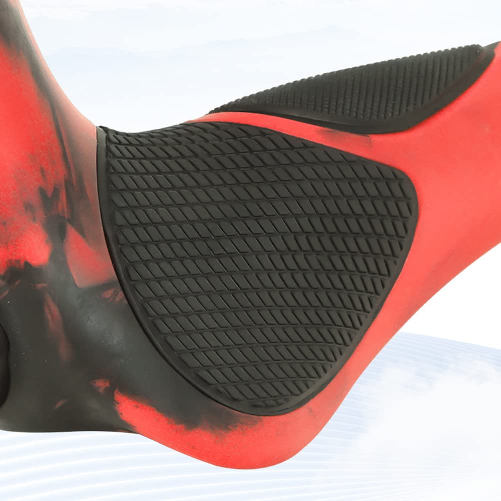 Bike Handlebar Grips,MoreChioce Non-Slip Rubber Handlebar Grip Lock on Grip Ergonomic Design Bicycle Grips Shock Absorbing Bike Handle Grips for Mountain Bike,Road Bike,Folding Bike,Red,Claw Shape