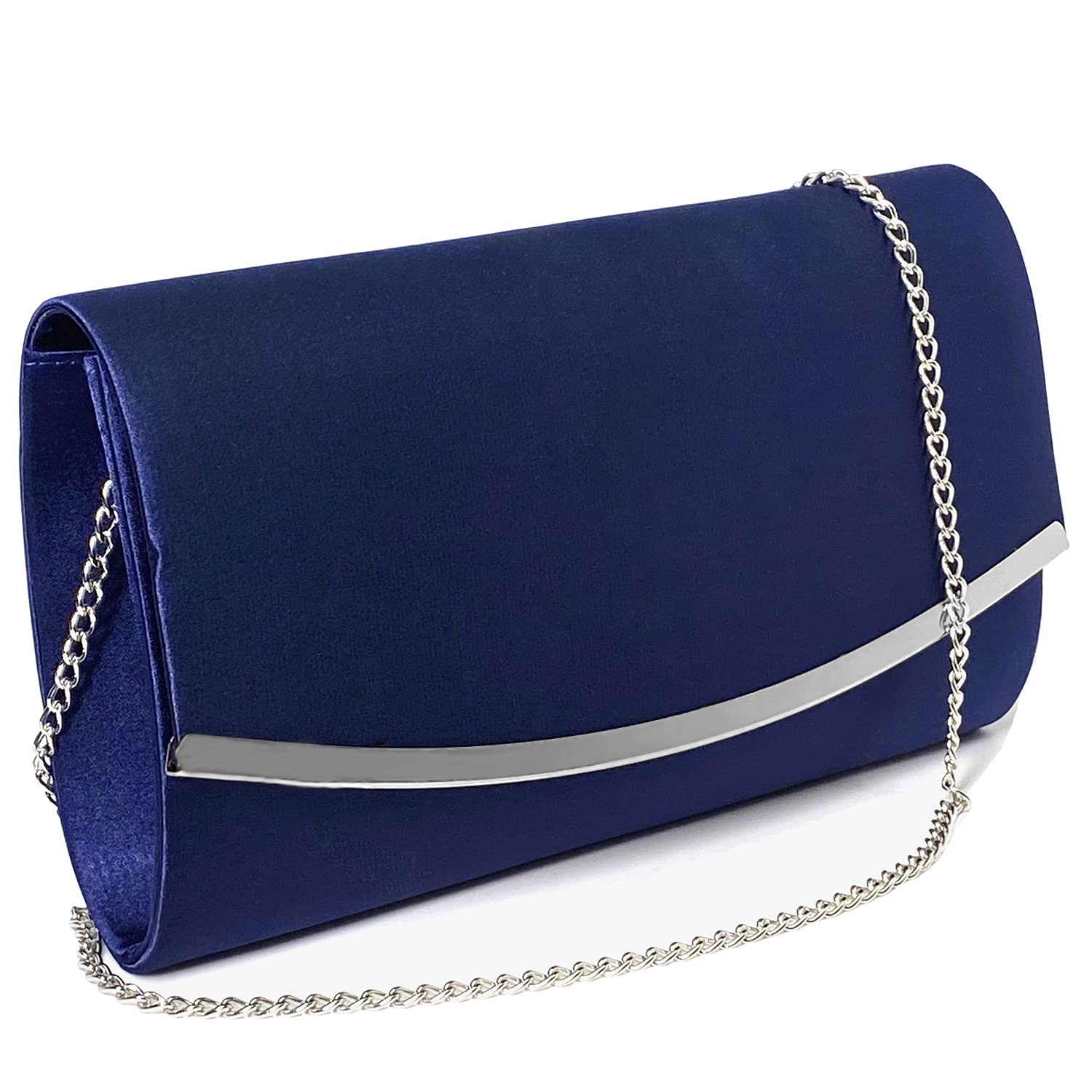 Beilaidisi Womens Evening Chain Bag Satin Flap Envelope Clutch Purses Crossbody Bag for Wedding Party