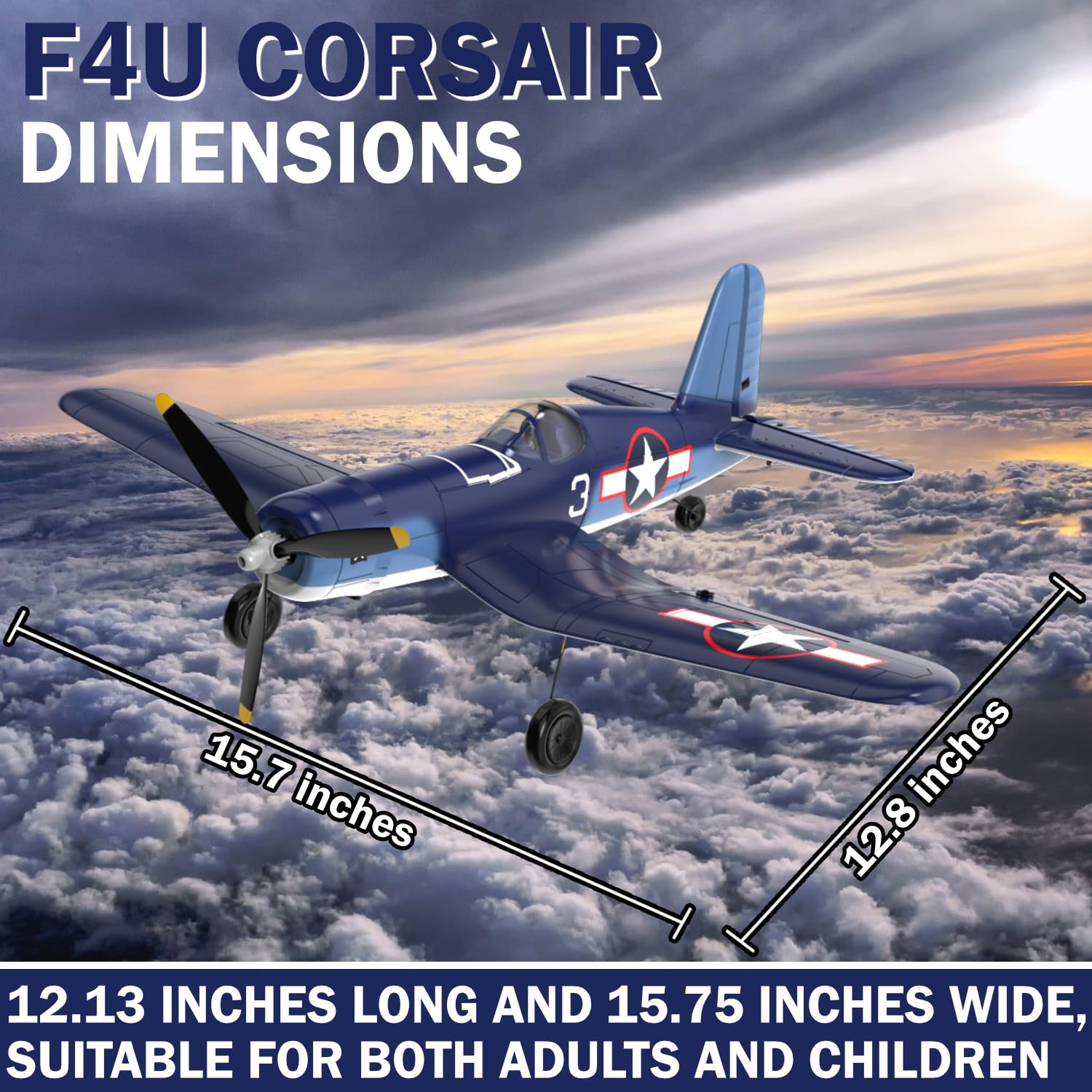 LEAMBE 4 Channel RC Plane - Ready to Fly Aerobatic Aircraft, Easy Control for Beginners, F4U Corsair RC Airplane Best Gift for Kids