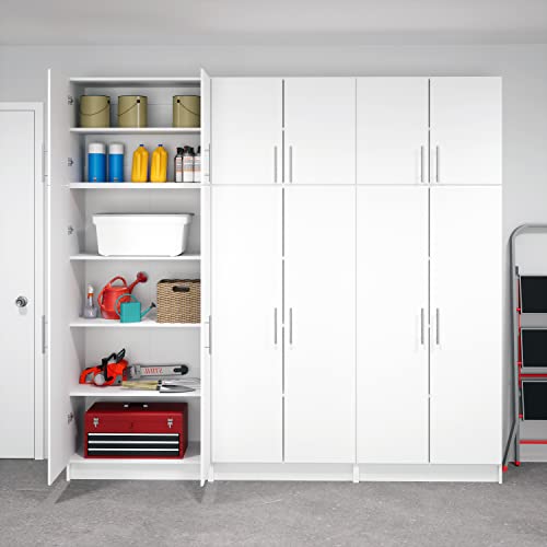 Prepac Elite 2 Door Standing Storage Cabinet, 16" D x 32" W x 65" H, White