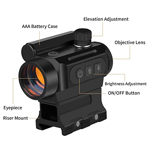 Beileshi Red Dot Sight, 1x20mm 3MOA Reflex Optics Sight, Auto Off Rifle Scope