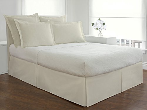 Fresh Ideas Bedding Tailored Bedskirt, Classic 14β Drop Length, Pleated Styling, California King, Ivory