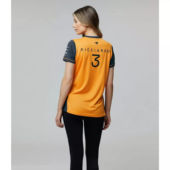 McLaren F1 Women's 2022 Daniel Ricciardo Team Replica Set Up T-Shirt (2XL, Orange)