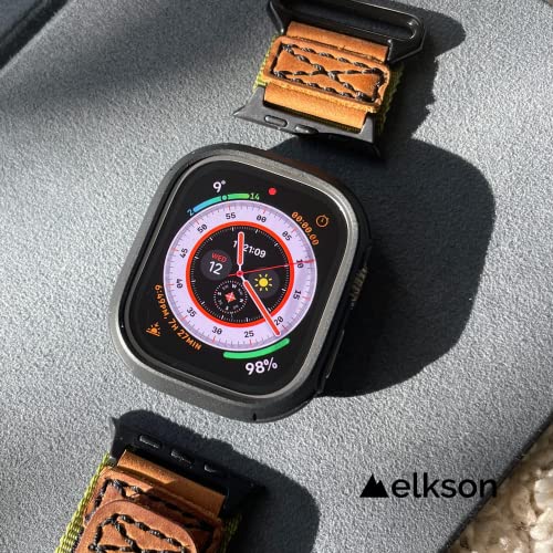 Elkson Made for Watch Ultra 2 1 Bumper Case Screen Protector Kit 49mm Quattro Max Series Rugged, Military-Grade Durable Flexible Shockproof Protective Cover with Tempered Glass for iWatch, Black