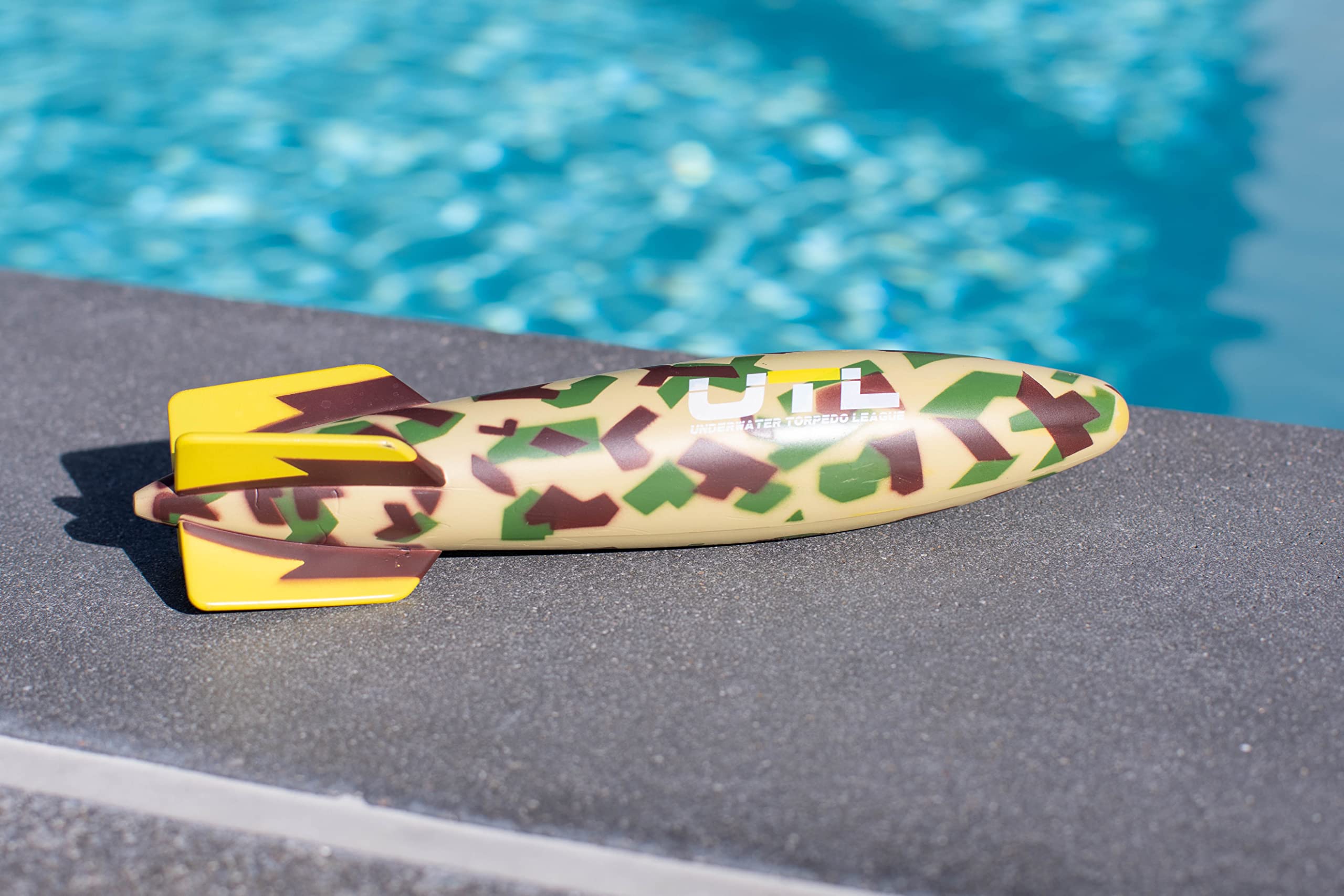 Official Underwater Torpedo League (UTL) Torpedo Glider Diving Toy Rocket Summer Camouflage Design 10 inch, Green