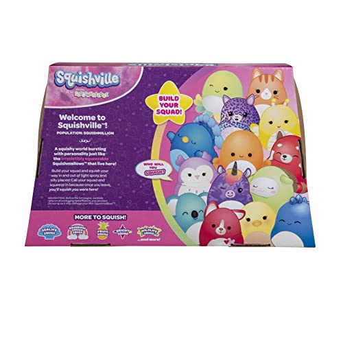 Squishville Mini-Squishmallows Besties Multipack - 14 Rainbow 2-Inch Plush Toys: Red Panda, Tabby Cat, Octopus & More