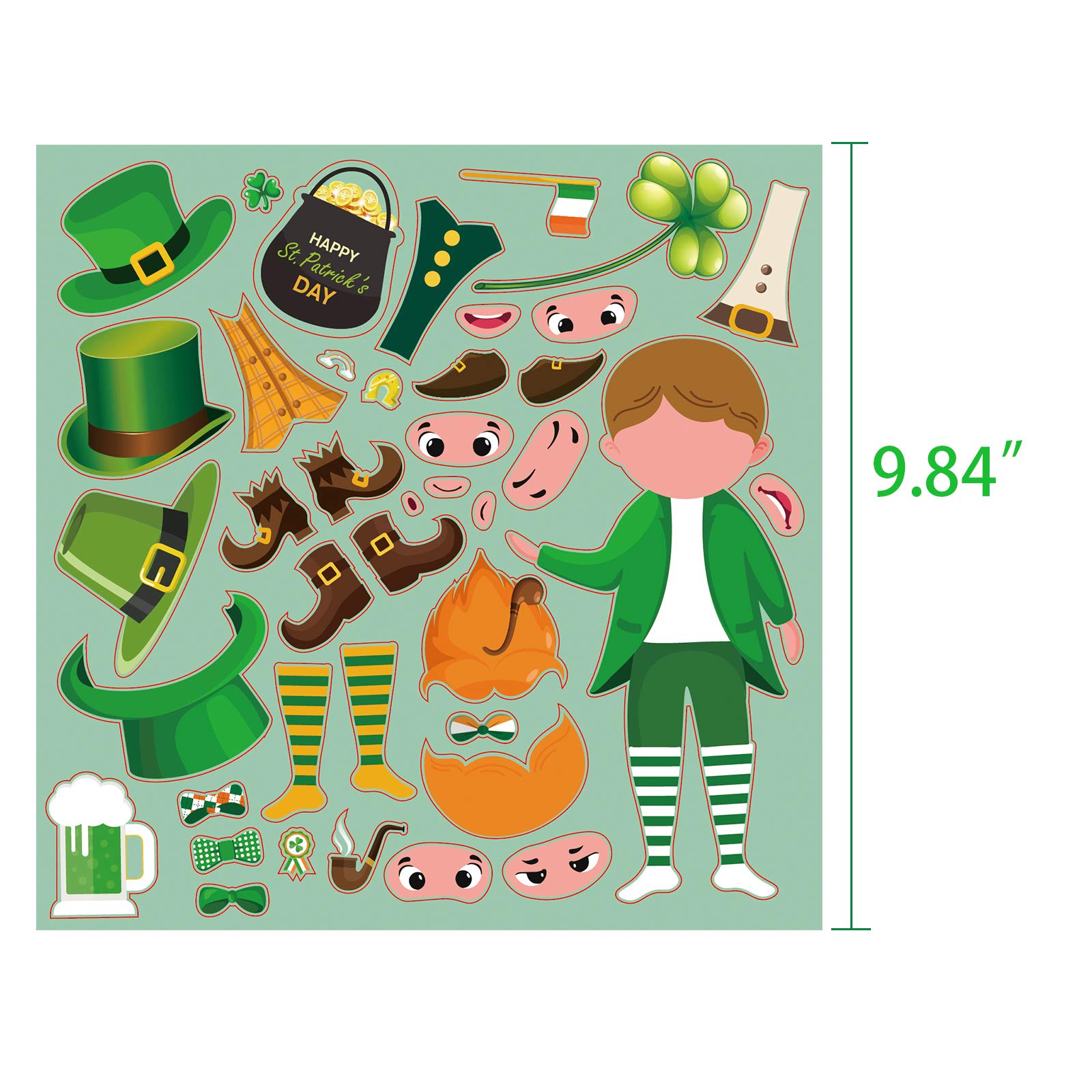 St. Patrick’s Day Stickers Crafts for Kids Irish Lucky Party Games Favors Supplies 24Ct