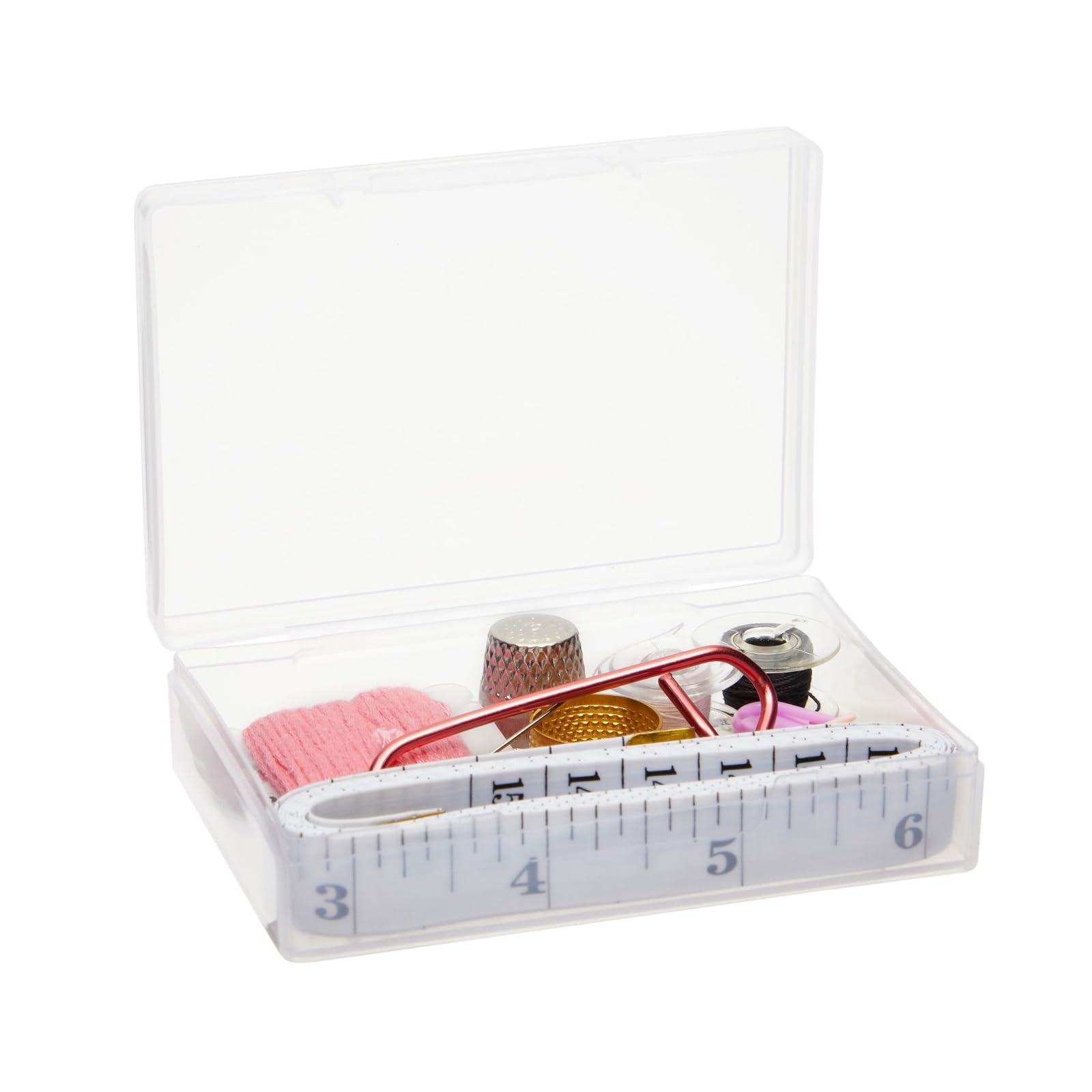Okuna Outpost 6 Pack Small Clear Plastic Storage Boxes with Lids for School Crafts, TGC Trading Cards Game Travel Cases, 3.7 x 2.5 in