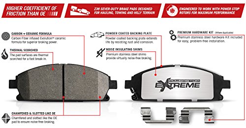Power Stop Rear Z36-606 Carbon-Fiber Ceramic Brake Pads Truck and Tow Z37