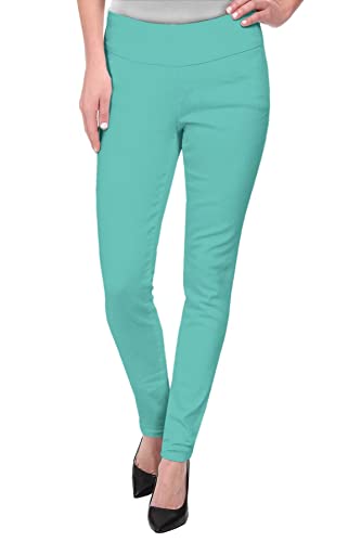 Hybrid Women Stretch Skinny Dress Pants Pull On Office Leggings Trousers KP45002SKX 1073T Mint 2X