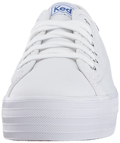 Keds Women's Triple Kick Leather Fashion Sneaker,White,7 M US