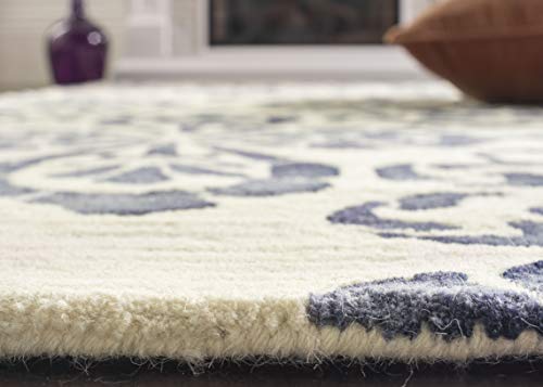 SAFAVIEH Dip Dye Collection 2'3" x 6' Ivory / Navy DDY719P Handmade Premium Wool Runner Rug