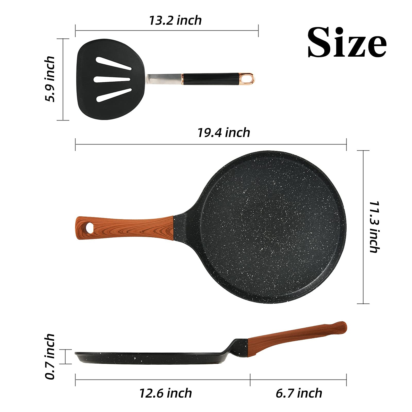 Gmzcky 11 Inch Non-stick Crepe Pans, Die-cast Auluminium Pancake Griddle Pan,Perfect For Making Tortillas, Pancakes, Omelette Pan of Large Size,Induction Compatible,PFOA Free. …
