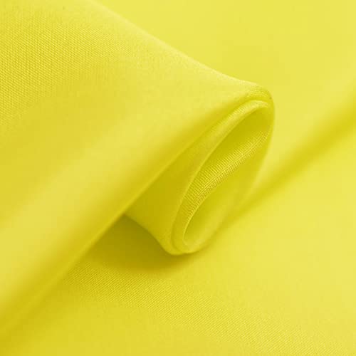F.D.SILK 8MM 100% Mulberry Bright Yellow Silk Habotai Fabric by The Yard, 48 Colors, DLF0810
