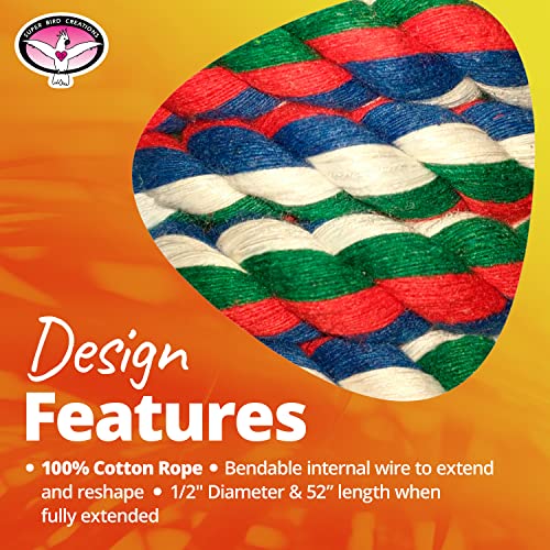 Super Bird Creations SB323 Small Bird Bungee Bird Toy, Small Bird Size, 1/2" diameter x 52"