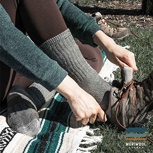 MERIWOOL Merino Wool Hiking Socks for Men and Women β 3 Pairs Midweight Cushioned β Warm n Breathable