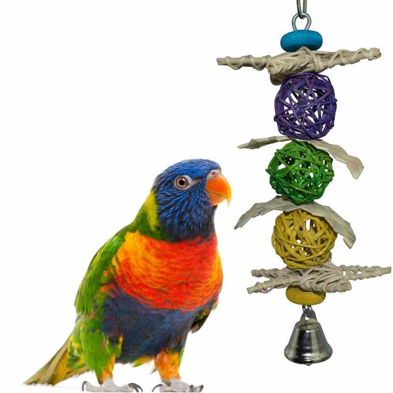 Super Bird Creations 9 by 4-Inch Stars and Balls Bird Toy, Medium