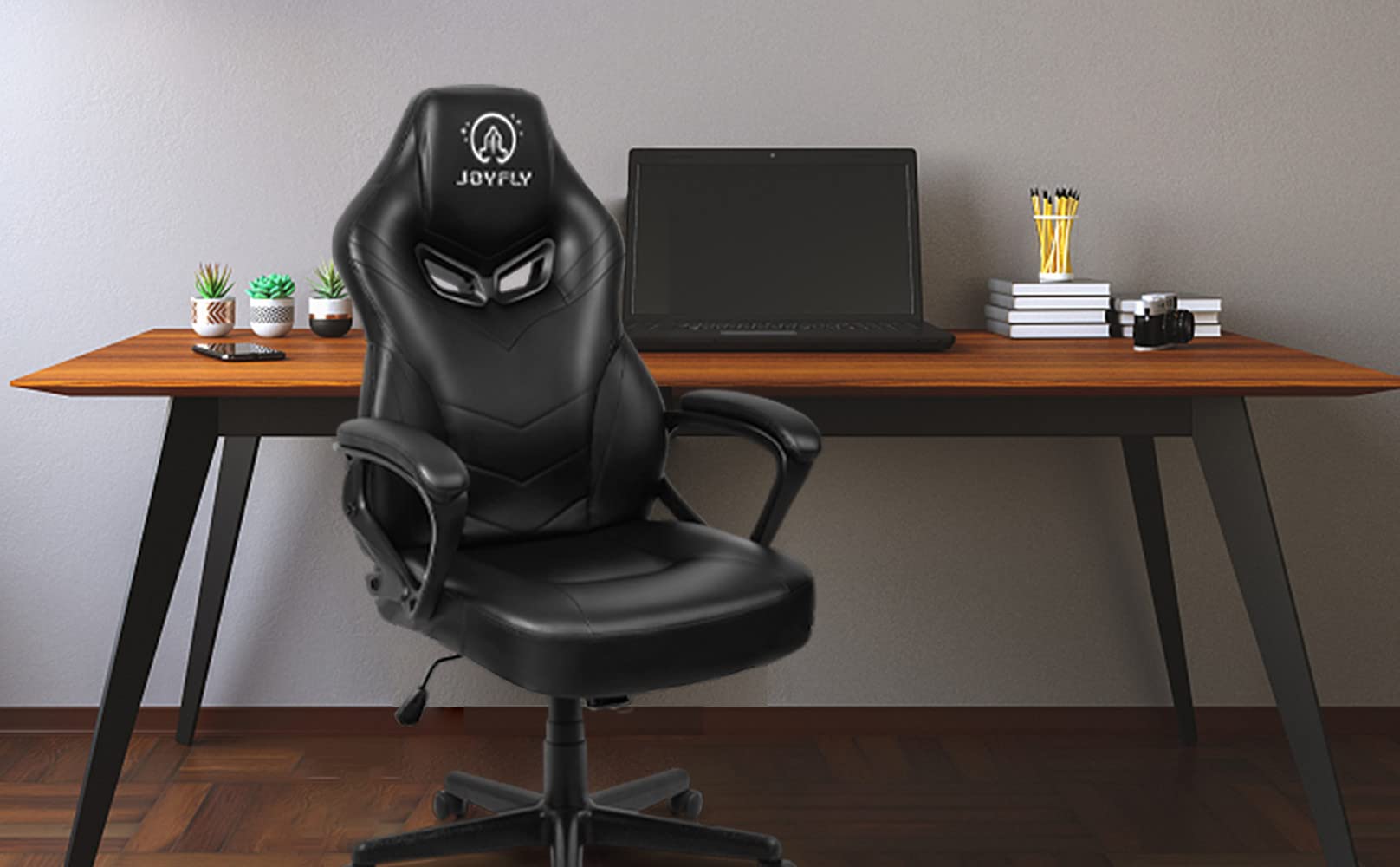 JOYFLY Gaming Chair, Gamer Chair for Teens Adults, Computer Gaming Chair Video Game Chairs Ergonomic PC Office Chair with Lumbar Support(Black Leather)