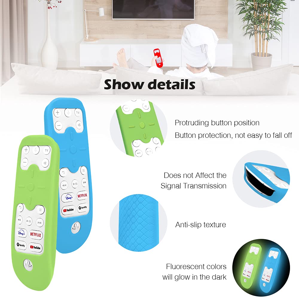 Silicone Protective Case Compatible for Sony PS5 Remote Skin Case, Anti-Drop/Non-Slip Silicone Protective Cover ,Glow in The Dark (Glow Blue + Glow Green +Red)
