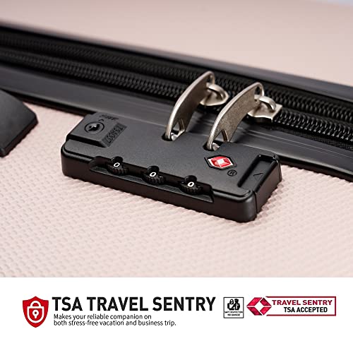 GinzaTravel 3-Piece Luggage Set with TSA Locks, Expandable, and Friction-Resistant in Light pink - Includes 20", 24" & 28" Spinner Suitcases