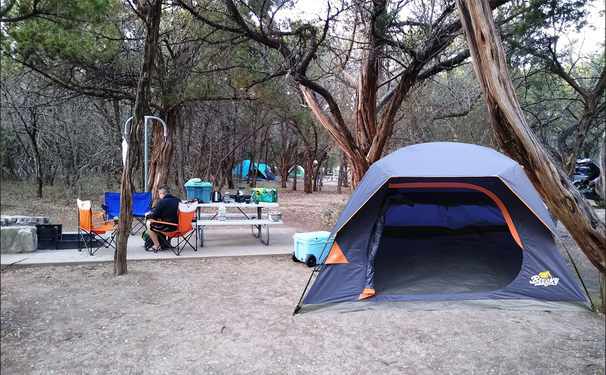 Beesky Camping Tent Waterproof 6 Person Double Layers Large Family Dome Tents with Mesh Window and Removable Rain-Fly